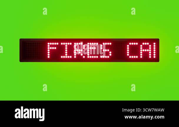 FIRES CAN CAUSE WILDFIRE HANDLE CAREFULLY Scrolling Red Dot Matrix LED Text Animation on Green ...