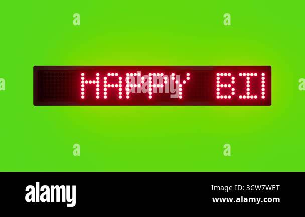 HAPPY BIRTHDAY CELEBRATIONS AHEAD Scrolling Red Dot Matrix LED Text ...