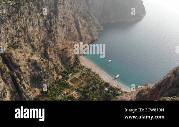 Butterfly Valley Fethiye aerial view Stock Video Footage - Alamy