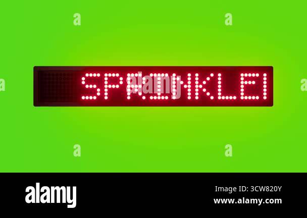 SPRINKLER SYSTEM WILL ACTIVATE IN CASE OF FIRE Scrolling Red Dot Matrix ...