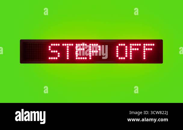 STEP OFF CAREFULLY AT ESCALATOR END Scrolling Red Dot Matrix LED Text ...