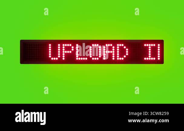 UPLOAD IN PROGRESS PLEASE WAIT Scrolling Red Dot Matrix LED Text ...