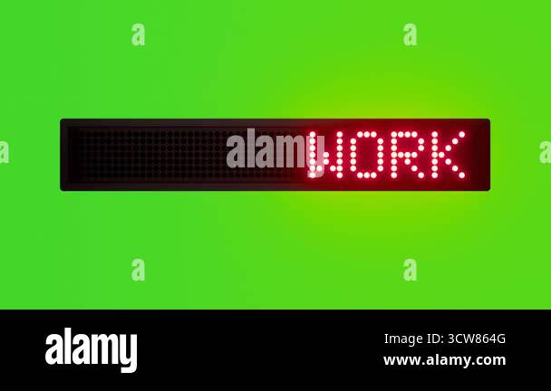 WORK HARD DREAM BIG Scrolling Red Dot Matrix LED Text Animation on ...