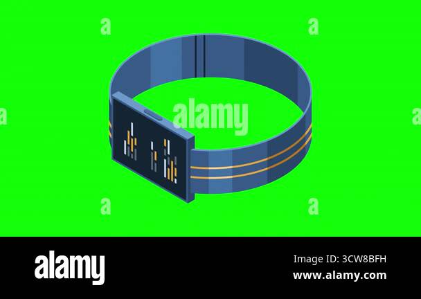 Isometric smartwatch animation. Smartwatch in futuristic style. Modern ...