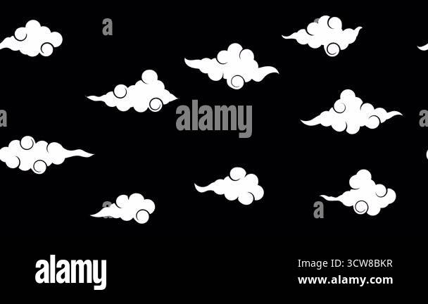 Chinese cloud animation. Japanese cloud. Asian clouds. Decorative ...