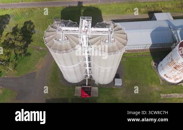 Drone captures silos train tracks Stock Videos & Footage - HD and 4K ...