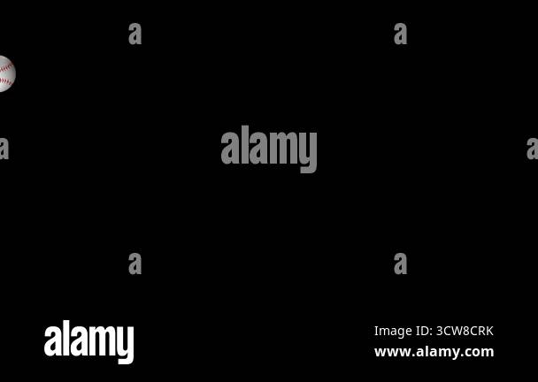 Baseballs move dynamically across a black background, showcasing smooth ...