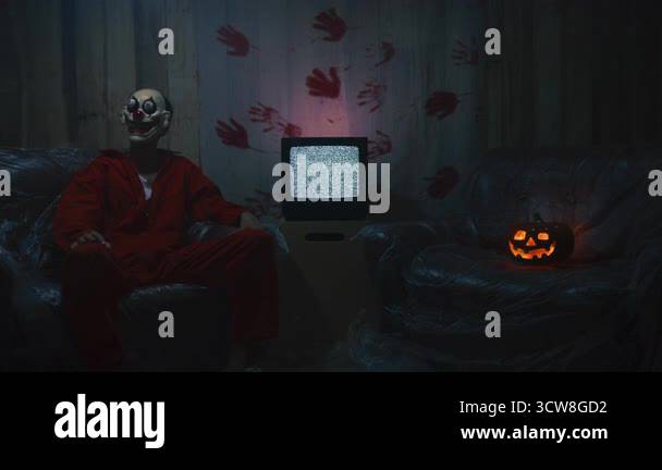 Blood stains and handprints on glass window, dark background with eerie ...