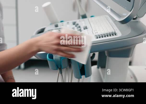 Cleaning medical equipment using white cloth Stock Video Footage - Alamy