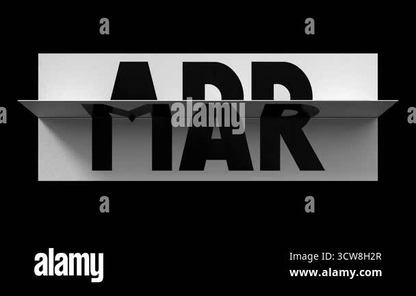 Flip calendar changing abbreviated months from January to December - 3D ...