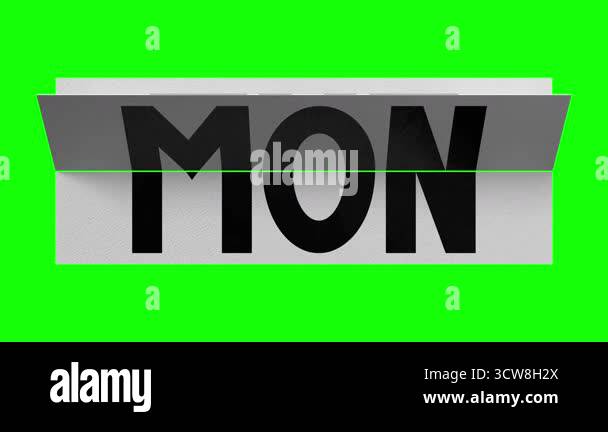 Flip calendar changing abbreviated days of a week from Sunday to ...