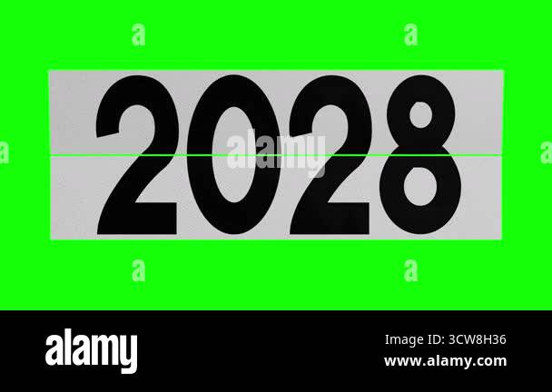 Flip calendar changing years from 2025 to 2040 - 3D 4k animation ...