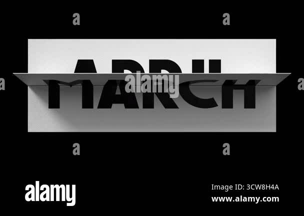 Flip calendar changing months from January to December - 3D 4k ...