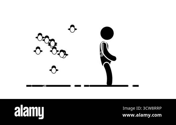 A man frantically runs to escape a swarm of hornets chasing him ...