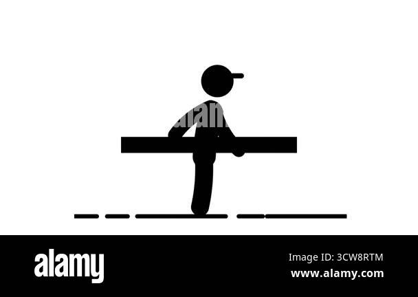 A person carries a long piece of equipment, representing hard work ...