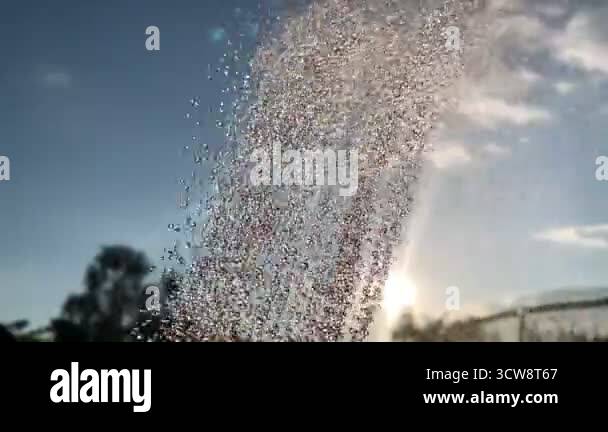 Majestic video animation of cropped water shower rain flow from ...