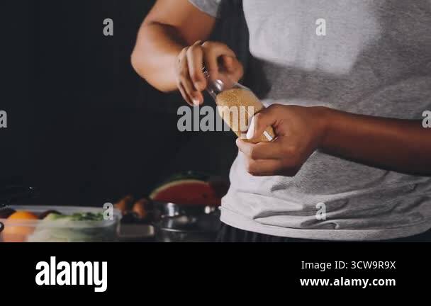 cooking in kitchen at home Stock Video Footage - Alamy