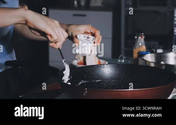 chef preparing cooking in a kitchen. cooking concept Stock Video ...