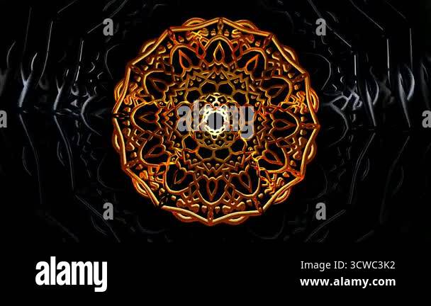 Unique Dark Background with Seamless Rotation of Gold and Black ...