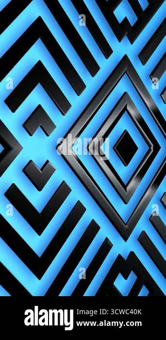 Unique Flow of Black Polygonal Shapes across Blue Surface with Elegant ...