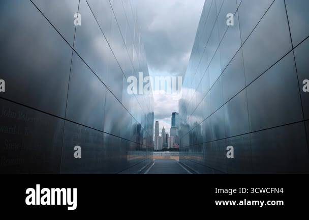 New York, USA, 11 September 2025: Standing inside Empty Sky Memorial in Liberty State Park in ...
