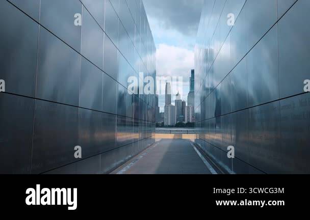 New York, USA, 11 September 2025: Empty Sky Memorial walk in the Liberty State Park in Jersey ...