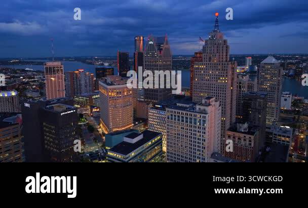 Detroit, USA, 22 July 2025: Beautiful diverse skyscrapers of Detroit ...