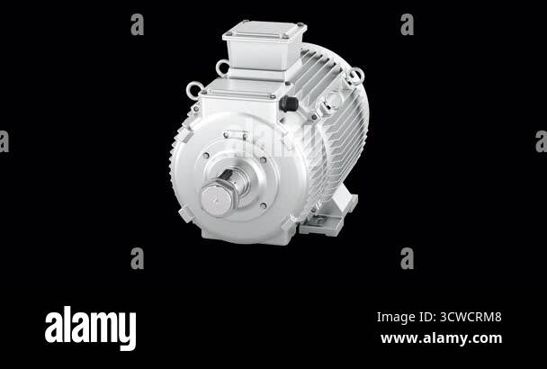 Industrial electric motor rotation animation, seamlessly loopable. 3D ...