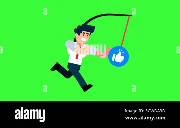 Animated Character Chasing Social Approval Stock Video Footage - Alamy