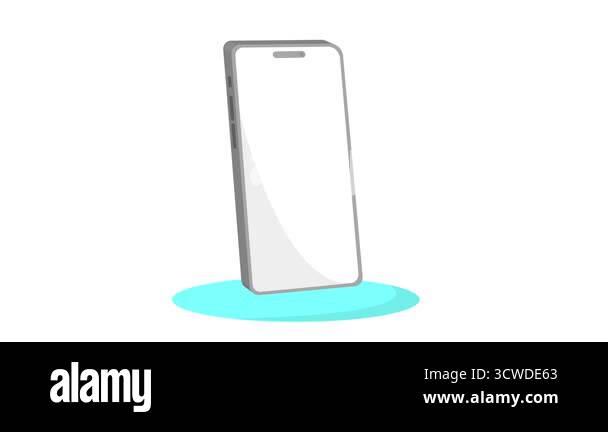Animated mobile phone vibrating with blank screen. Communication mockup ...