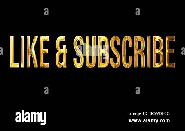 Luxurious Golden Animated 'Like & Subscribe' Call to Action Text for ...