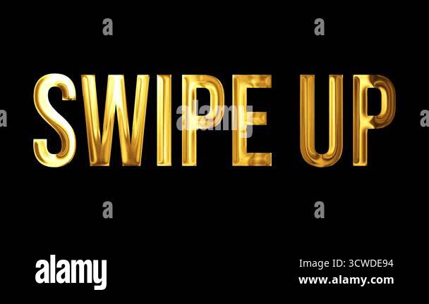 swipe up gold text on black background Stock Video Footage - Alamy