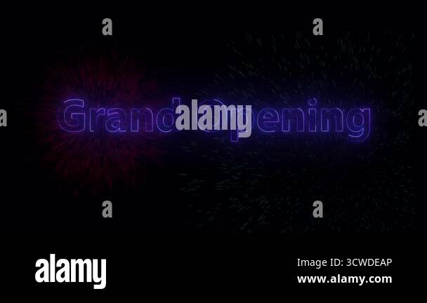 Exciting grand opening celebration with neon lights and festive ...