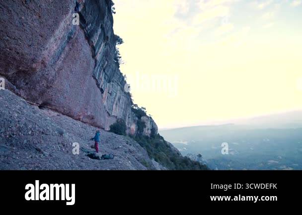 Female friends going climbing on the real rock. High quality 4k footage ...