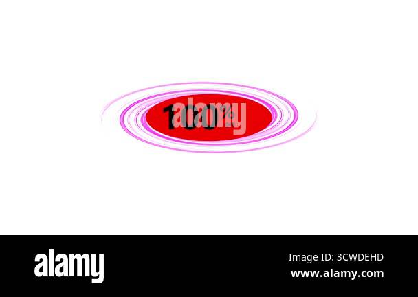 100% Off Animated Discount Tag, Red Ellipse on White Screen and ...