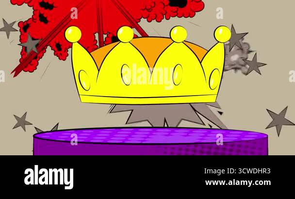 Comic Book Product podium stage animation for presentation with Crown ...