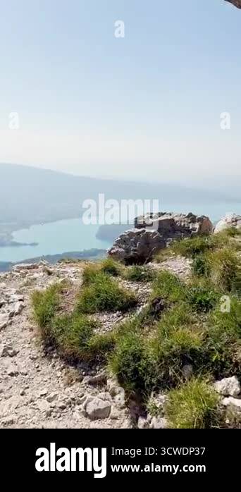 Aerial view from La Tournette overlooking Lake Annecy and the French ...