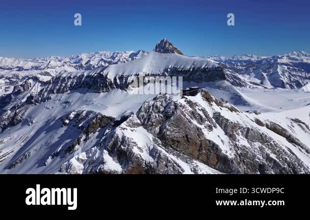 Panoramic Aerial View of Glacier 3000 with Alpine Peaks, Suspended ...