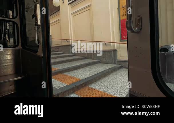 Train doors open at Naples station platform Stock Video Footage - Alamy