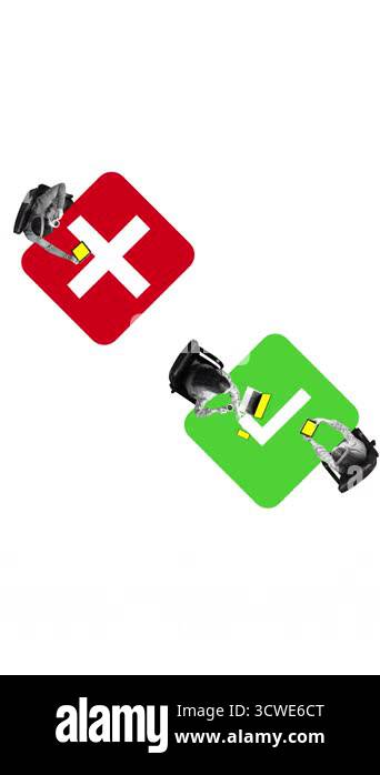 Animated ad of business choice comparison with correct and incorrect ...