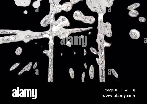 4K motion footage of a transparent liquid splash isolated on a black ...