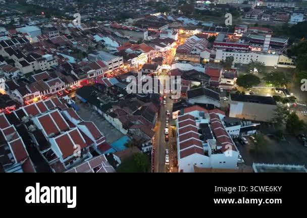 Bandar Hilir, Melaka, Malaysia - Mar 04 2024: Scenic aerial footage of ...