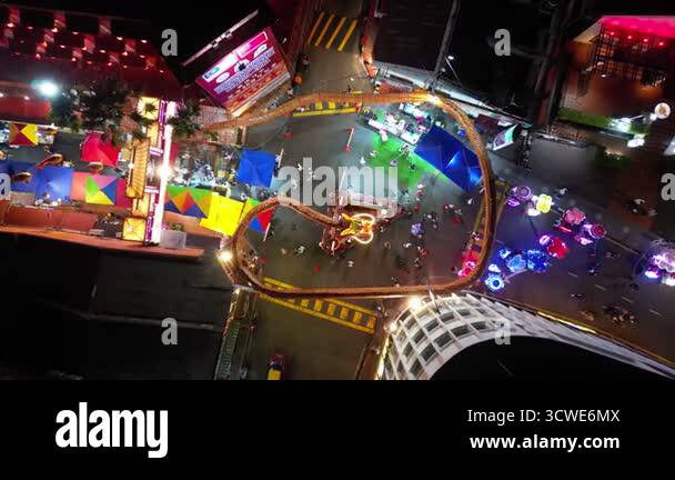 Bandar Hilir, Melaka, Malaysia - Mar 01 2024: Aerial night view of ...