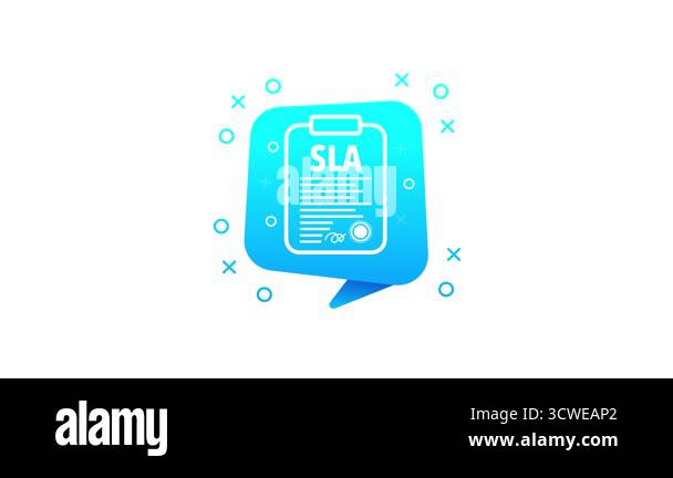 Service level agreement SLA contract animated icon isolated on white ...
