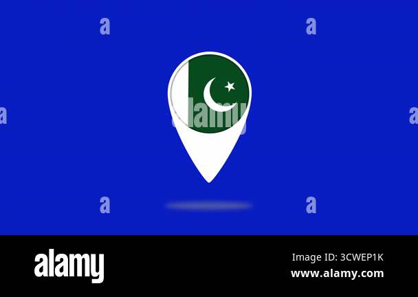 Animated pakistani flag pin bouncing with dynamic movement, symbolizing ...