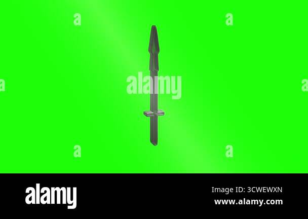 Ancient roman gladius sword slowly rotating against green screen ...
