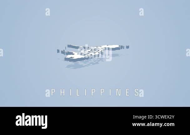 Rotating digital representation of philippine archipelago spinning ...