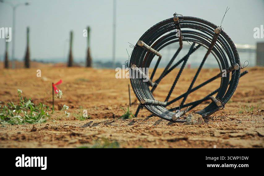 Steel rod used for poles construction with reinforce concrete at ...