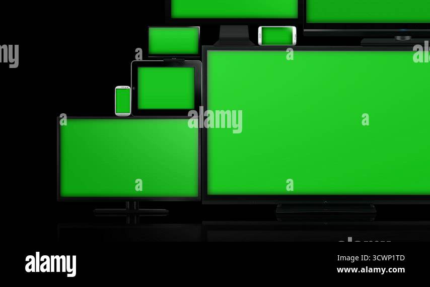 Many different types of screens with green screen Stock Video Footage ...