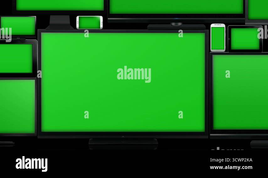 Many different types of screens with green screen Stock Video Footage ...